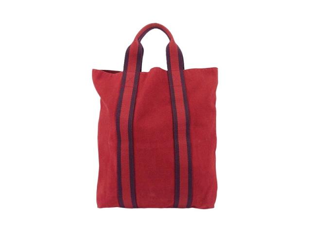 【BIGお買い物ラリー★30%OFFセール中】エルメス HERMES トートバッグフールトゥ カバス レッド パープル レディース 中古