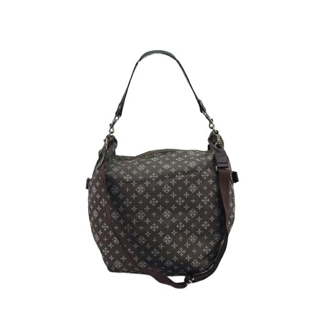 【BIGお買い物ラリー★30%OFFセール中】ラシット russet ショルダーバッグモノグラム 柄 グレー 灰色 ブラウン レディース 中古