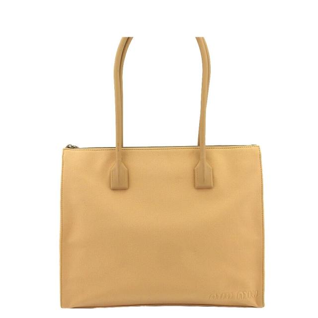 【BIGお買い物ラリー★30%OFFセール中】ミュウミュウ MIUMIU トートバッグ ベージュブラック レディース 中古