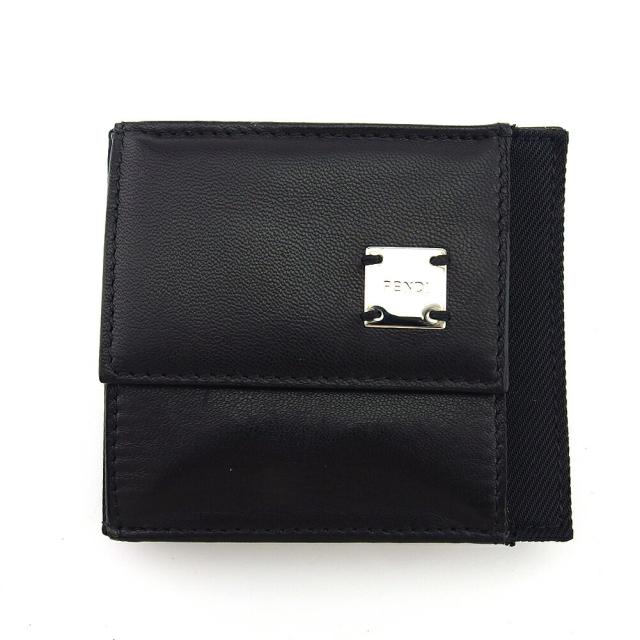 【X'masセール★30%OFF】フェンディ FENDI 二つ折り財布 ブラック レディース 中古