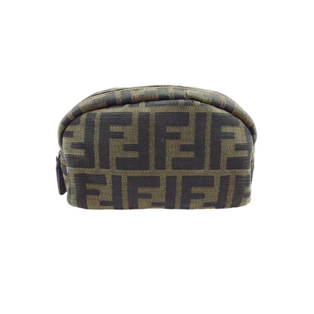 【BIGお買い物ラリー★30%OFFセール中】フェンディ FENDI ポーチズッカ ブラック ベージュ レディース 中古