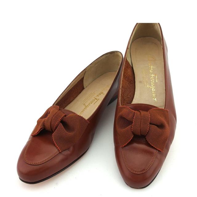 【BIGお買い物ラリー★30%OFFセール中】サルヴァトーレフェラガモ Salvatore Ferragamo パンプス ブラウン レディース 中古