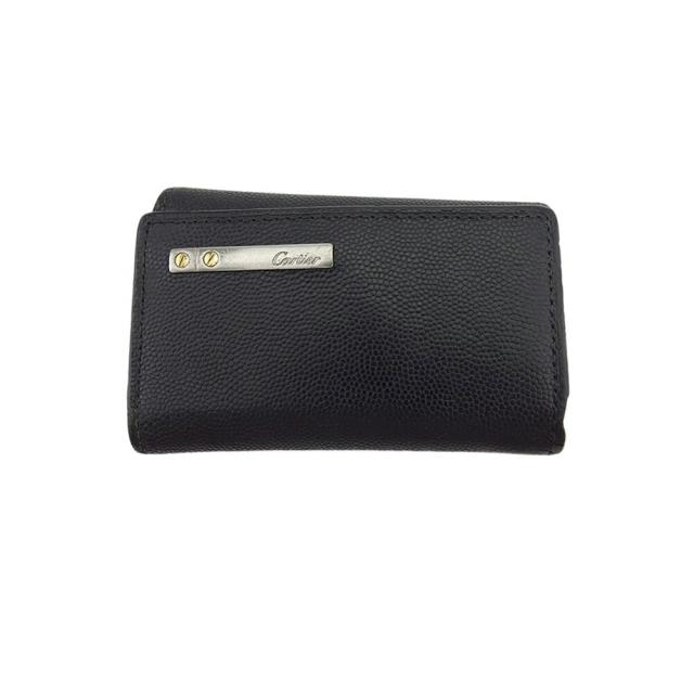 【X'masセール★30%OFF】カルティエ CARTIER キーケースサントス ブラック シルバー ゴールド レディース 中古