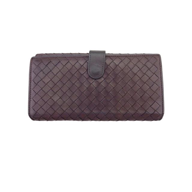 【X'masセール★30%OFF】ボッテガヴェネタ BOTTEGAVENETA 長財布イントレチャート ブラウン レディース 中古