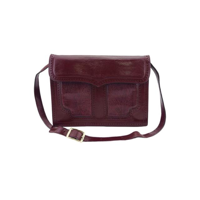 【X'masセール★30%OFF】サンローラン SAINT LAURENT ショルダーバッグパンチング ボルドー ゴールド レディース 中古