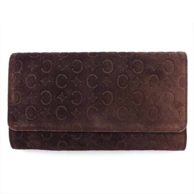 【BIGお買い物ラリー★30%OFFセール中】セリーヌ CELINE 二つ折り財布Cブラゾン ブラウンベージュ レディース 中古