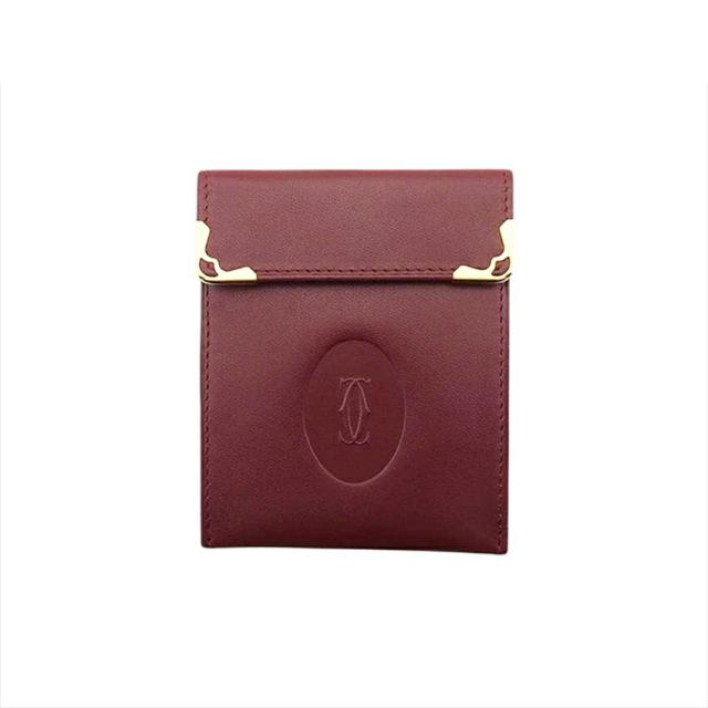 【X'masセール★30%OFF】カルティエ CARTIER カードケースマストライン ボルドー レディース 中古