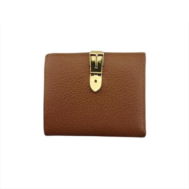 【X'masセール★30%OFF】グッチ GUCCI 二つ折り財布 ライトブラウン　ゴールド レディース 中古