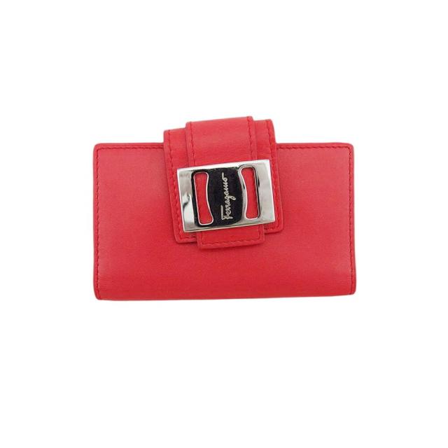 【X'masセール★30%OFF】サルヴァトーレフェラガモ Salvatore Ferragamo キーケースヴァラ金具 レッド レディース 中古