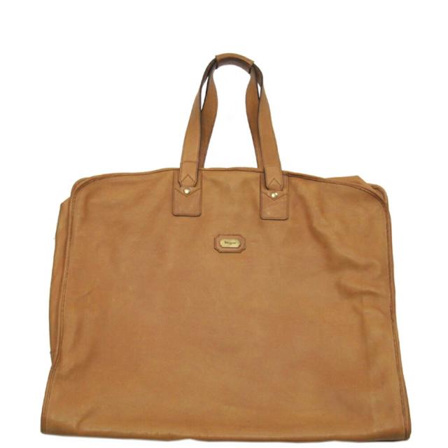 【X'masセール★30%OFF】サルヴァトーレフェラガモ Salvatore Ferragamo ガーメントバッグロゴプレート ベージュ ゴールド レディース 中古