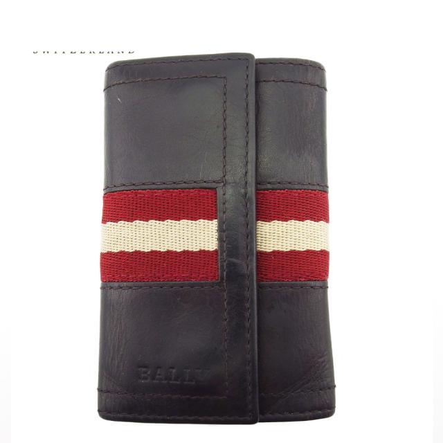 【X'masセール★30%OFF】バリー BALLY キーケーストレインスポッティング ブラウン レッド ベージュ レディース 中古