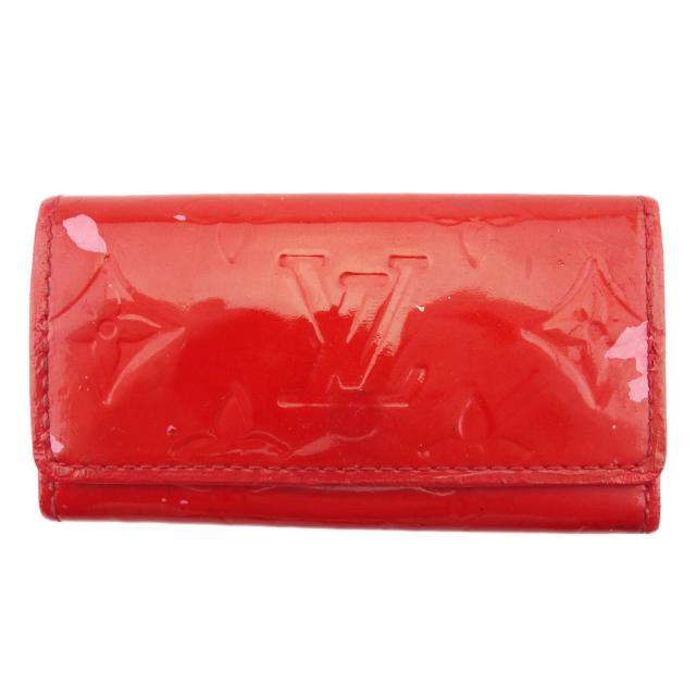 【BIGお買い物ラリー★30%OFFセール中】ルイ・ヴィトン LOUIS VUITTON キーケースヴェルニ ミュルティクレ4 レッド レディース 中古