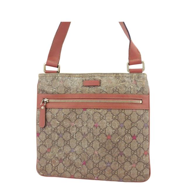 【BIGお買い物ラリー★30%OFFセール中】グッチ GUCCI ショルダーバッグGGスプリーム スター GGプラス ベージュ ブラウン ピンク レディース 中古