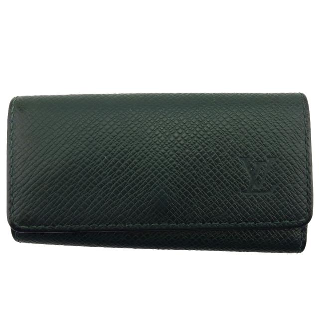 【X'masセール★30%OFF】ルイ・ヴィトン LOUIS VUITTON キーケースタイガ ミュルティクレ4 グリーン ゴールド レディース 中古