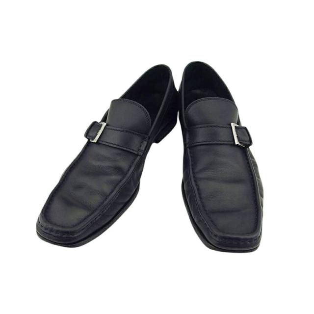 【X'masセール★30%OFF】サルヴァトーレフェラガモ Salvatore Ferragamo ローファーモンクストラップ ♯8EE ブラック シルバー レディース 中古