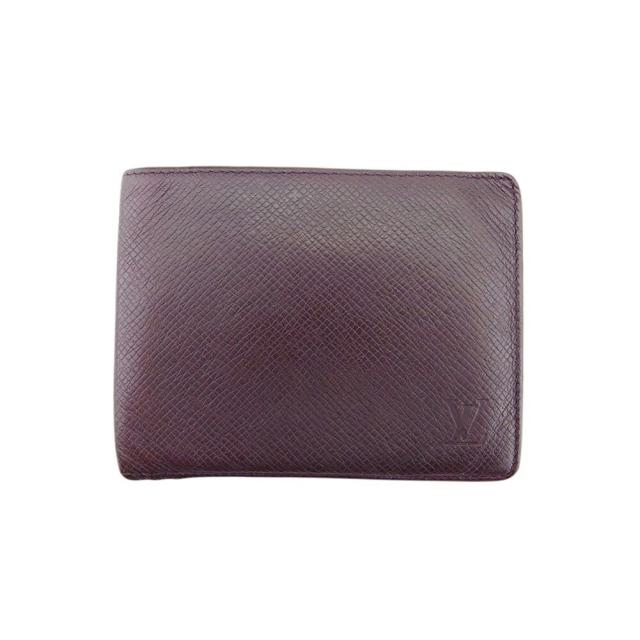 【X'masセール★30%OFF】ルイ・ヴィトン LOUIS VUITTON 札入れタイガ ポルトビエ6カルトクレディ ブラウン パープル レディース 中古
