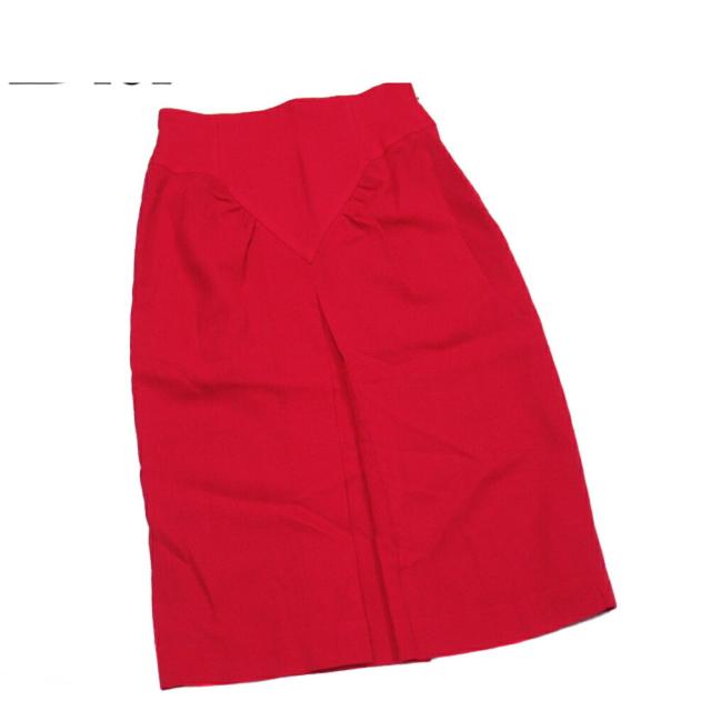 【BIGお買い物ラリー★30%OFFセール中】ディオール Dior スカートセンタータック ♯Mサイズ レッド レディース 中古