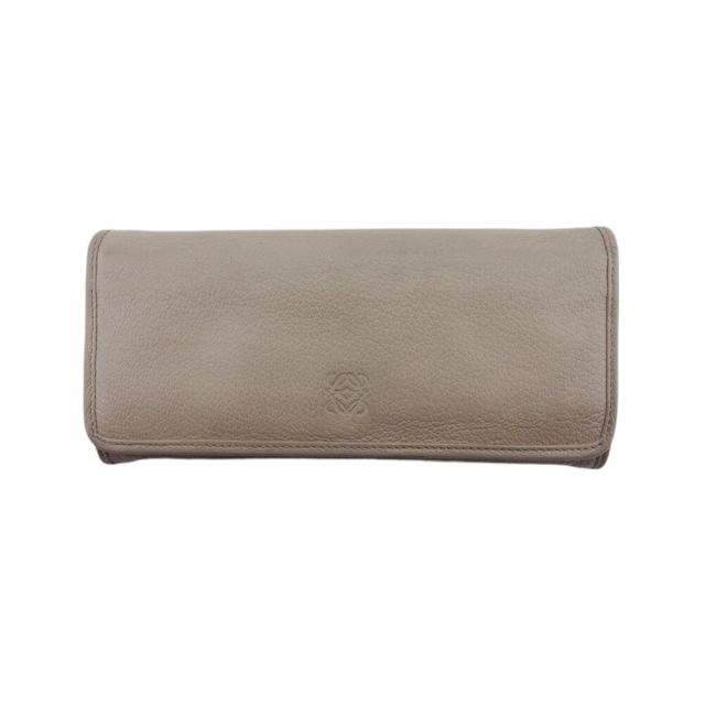 【BIGお買い物ラリー★30%OFFセール中】ロエベ LOEWE 長財布アナグラム グレー 灰色 シルバー ホワイト 白 レディース 中古
