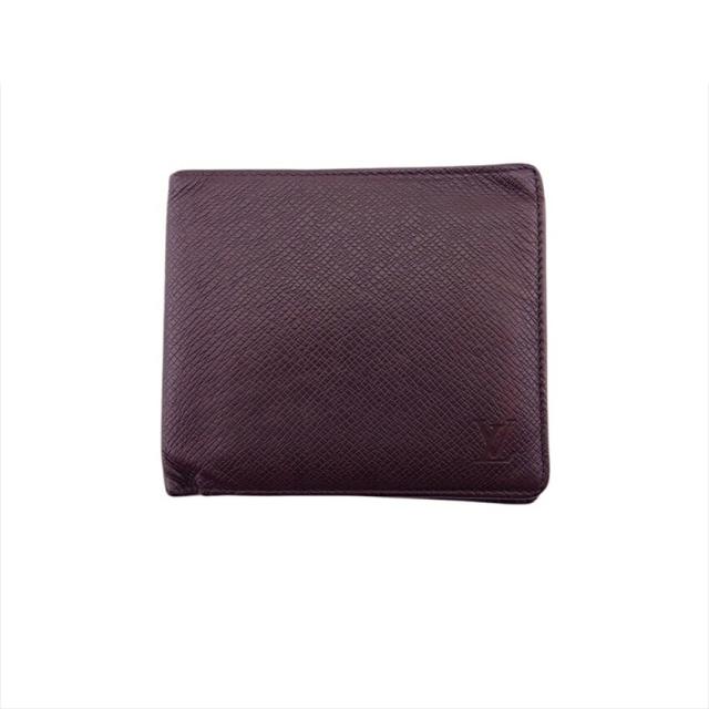 【BIGお買い物ラリー★30%OFFセール中】ルイ・ヴィトン LOUIS VUITTON 札入れタイガ ポルトビエカルトクレディ アカジュー　ブラウン パープル レディース 中古