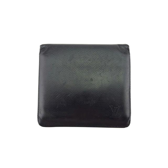 【BIGお買い物ラリー★30%OFFセール中】ルイ・ヴィトン LOUIS VUITTON 二つ折り財布タイガ ポルトビエ3カルトクレディ ブラック レディース 中古