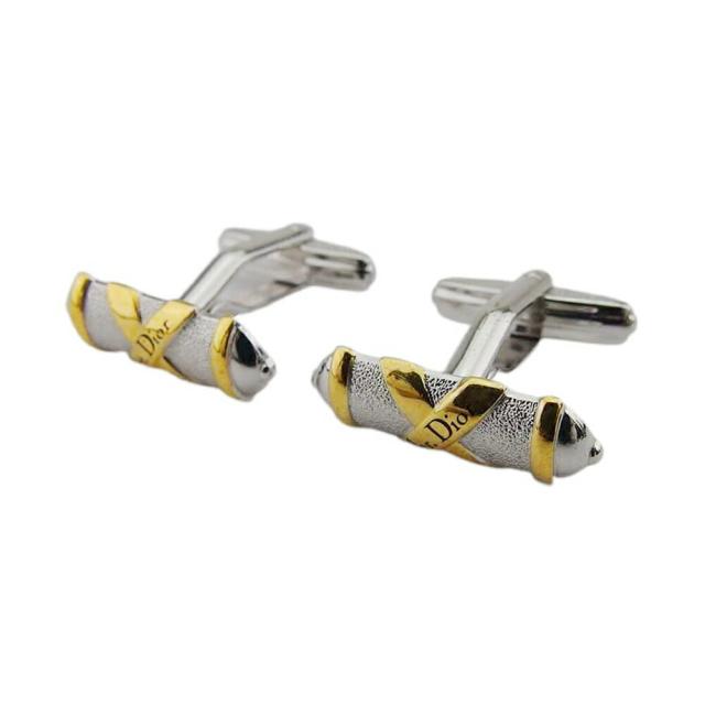 【X'masセール★30%OFF】ディオール Dior カフス シルバーゴールド レディース 中古
