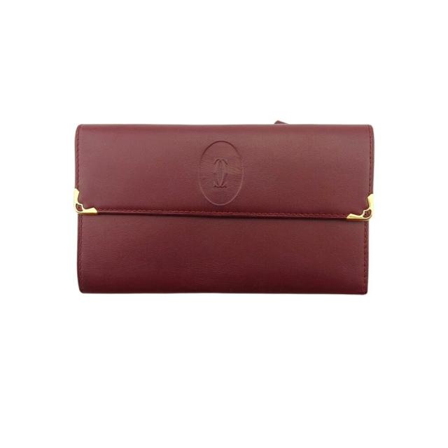 【X'masセール★30%OFF】カルティエ CARTIER 三つ折り財布マストライン ボルドー レディース 中古