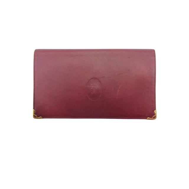 【BIGお買い物ラリー★30%OFFセール中】カルティエ CARTIER 二つ折り財布マストライン ボルドー レディース 中古 カルティエ CARTIER 二つ折り財布マストライン ボルドー レディース 中古