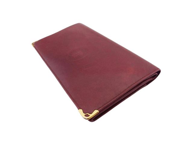 カルティエ CARTIER 二つ折り財布マストライン ボルドー レディース 中古