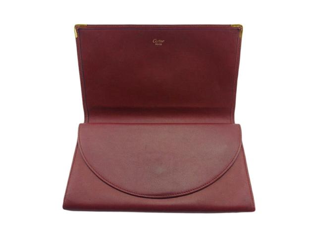 カルティエ CARTIER 二つ折り財布マストライン ボルドー レディース 中古