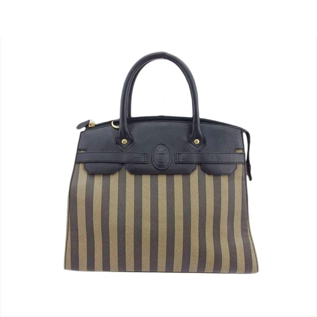 【BIGお買い物ラリー★30%OFFセール中】トートバッグストライプ ブラック ベージュ ゴールド レディース 中古