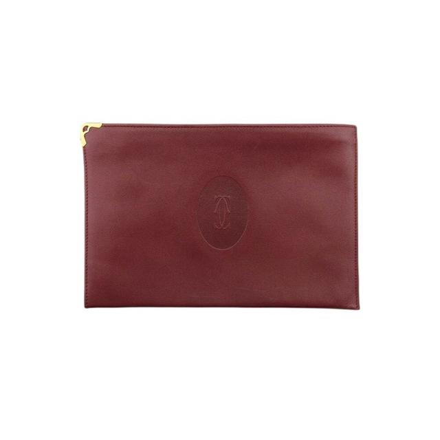 【BIGお買い物ラリー★30%OFFセール中】カルティエ CARTIER ポーチマストライン ボルドー ゴールド レディース 中古