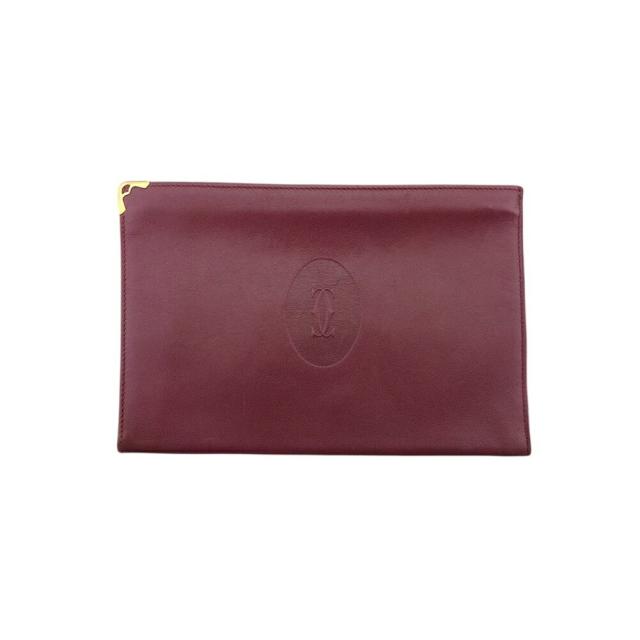 【BIGお買い物ラリー★30%OFFセール中】カルティエ CARTIER ポーチマストライン ボルドー ゴールド レディース 中古