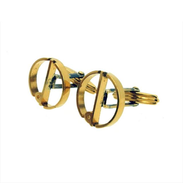 【X'masセール★30%OFF】ダンヒル Dunhill カフスdマーク スウィヴル式 ゴールド レディース 中古