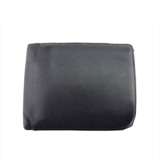 【BIGお買い物ラリー★30%OFFセール中】バーバリー BURBERRY 二つ折り財布 ブラック レディース 中古
