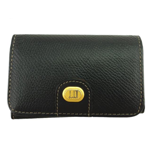 【X'masセール★30%OFF】ダンヒル Dunhill キーケースロゴプレート ブラック　ゴールド レディース 中古