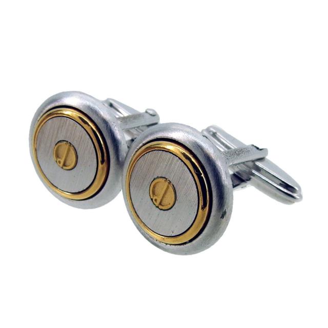 【X'masセール★30%OFF】ダンヒル Dunhill カフスdマーク スウィヴル式 シルバー ゴールド レディース 中古