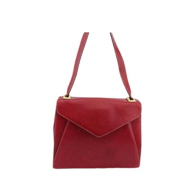 【X'masセール★30%OFF】サルヴァトーレフェラガモ Salvatore Ferragamo ショルダーバッグスクエア レッド ゴールド レディース 中古