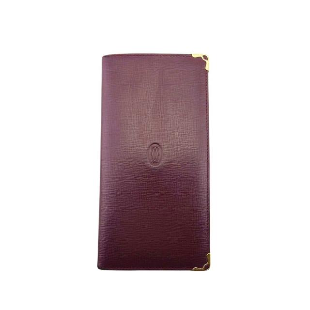 【BIGお買い物ラリー★30%OFFセール中】カルティエ CARTIER 札入れマストライン ボルドー ゴールド レディース 中古