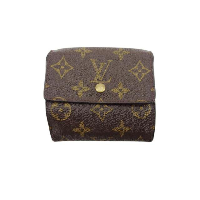 【BIGお買い物ラリー★30%OFFセール中】ルイ・ヴィトン LOUIS VUITTON 二つ折り財布モノグラム ポルトモネビエカルトクレディ ブラウン ベージュ ゴールド レディース 中古