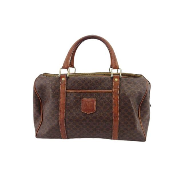 【X'masセール★30%OFF】セリーヌ CELINE ボストンバッグマカダム ブラウン ベージュ ゴールド レディース 中古