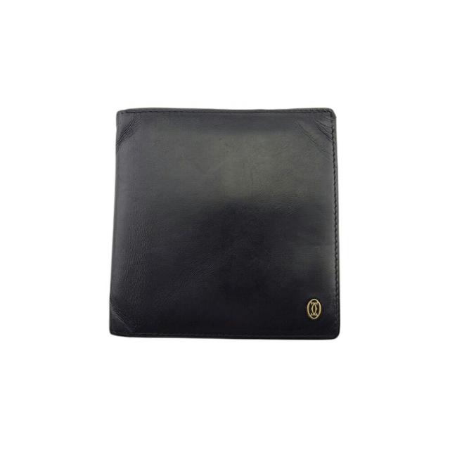 【BIGお買い物ラリー★30%OFFセール中】カルティエ CARTIER 二つ折り財布パシャ ブラック ゴールド レディース 中古