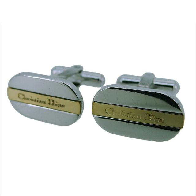 【X'masセール★30%OFF】ディオール Dior カフスロゴ スウィヴル式 シルバー ゴールド レディース 中古