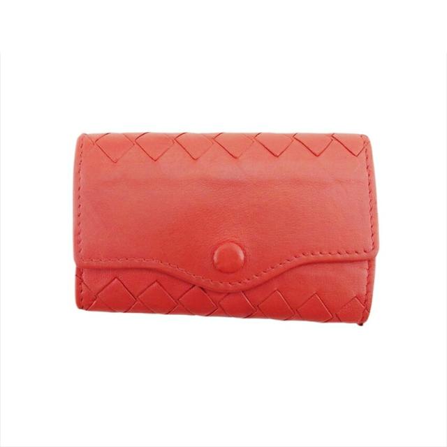 【BIGお買い物ラリー★30%OFFセール中】ボッテガヴェネタ BOTTEGAVENETA キーケースイントレチャート レッド レディース 中古