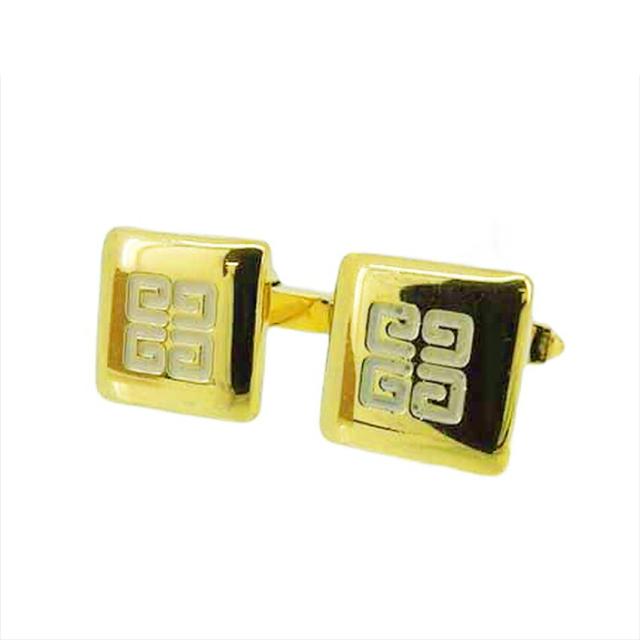 【X'masセール★30%OFF】ジバンシィ GIVENCHY カフス4Gロゴ スウィヴル式 ゴールド ホワイト 白 レディース 中古