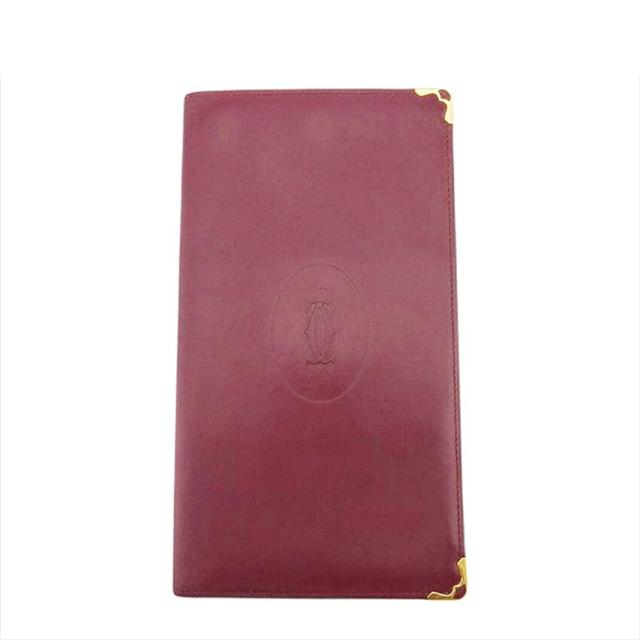 【BIGお買い物ラリー★30%OFFセール中】カルティエ CARTIER 札入れマストライン ボルドー ゴールド レディース 中古