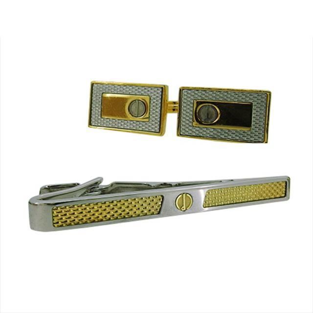 【X'masセール★30%OFF】ダンヒル Dunhill カフス2アイテムセット dマーク スウィヴル式 ワニロ式 シルバー ゴールド レディース 中古