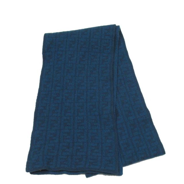 【BIGお買い物ラリー★30%OFFセール中】フェンディ FENDI マフラーズッカ ブルー グリーン レディース 中古