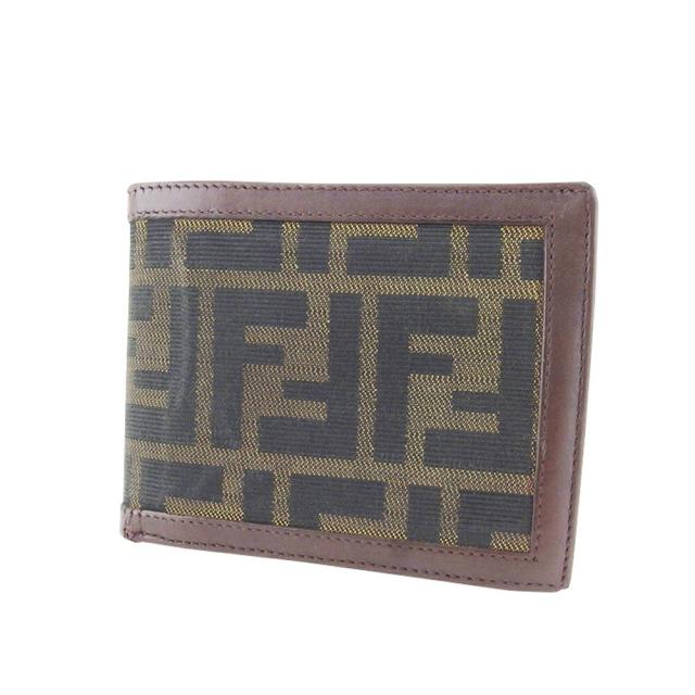 【BIGお買い物ラリー★30%OFFセール中】フェンディ FENDI 二つ折り財布ズッカ ブラック ブラウン ベージュ レディース 中古