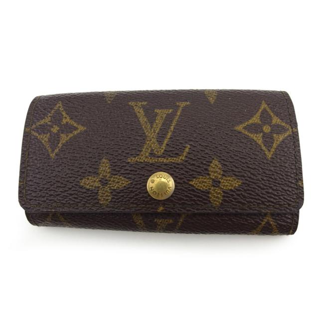 【BIGお買い物ラリー★30%OFFセール中】ルイ・ヴィトン LOUIS VUITTON キーケースモノグラム ミュルティクレ4 ブラウン ベージュ ゴールド レディース 中古