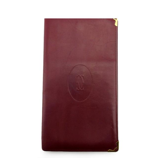 【BIGお買い物ラリー★30%OFFセール中】カルティエ CARTIER 札入れマストライン マストライン ボルドー×ゴールド レディース 中古